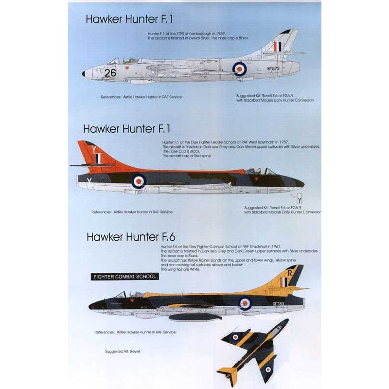 Decals RAF Hawker Hunters Pt:1F.1 - ETPSF.1 - Day Fighter Le... 1:72 72038